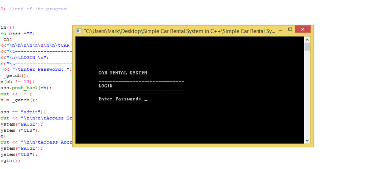 Car Rental System in C++ with Source Code | SourceCodester